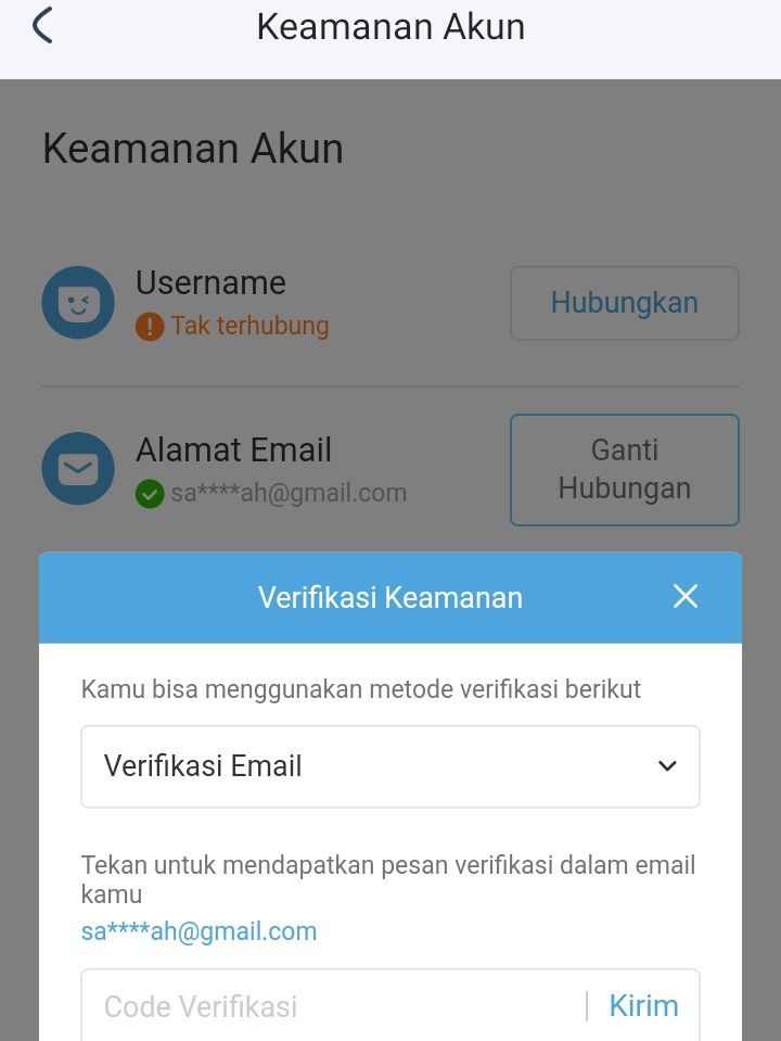 Cara rubah email gimana ya? sedangkan akun email yang sekarang terkait ...