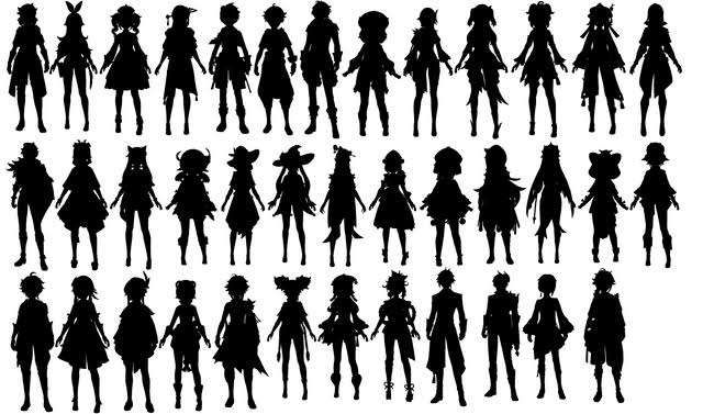 💭How many Genshin characters can you guess from their silhouette? (PART ...