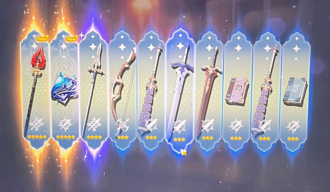 My first 5 star weapons 😭 Genshin Impact | HoYoLAB
