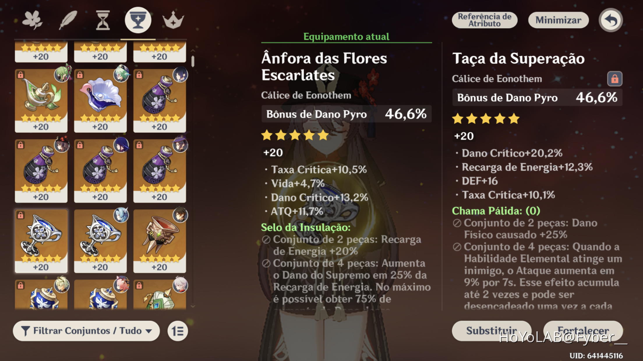 Entre esses dois qual fica melhor na hutao (dano pyro) Genshin Impact ...