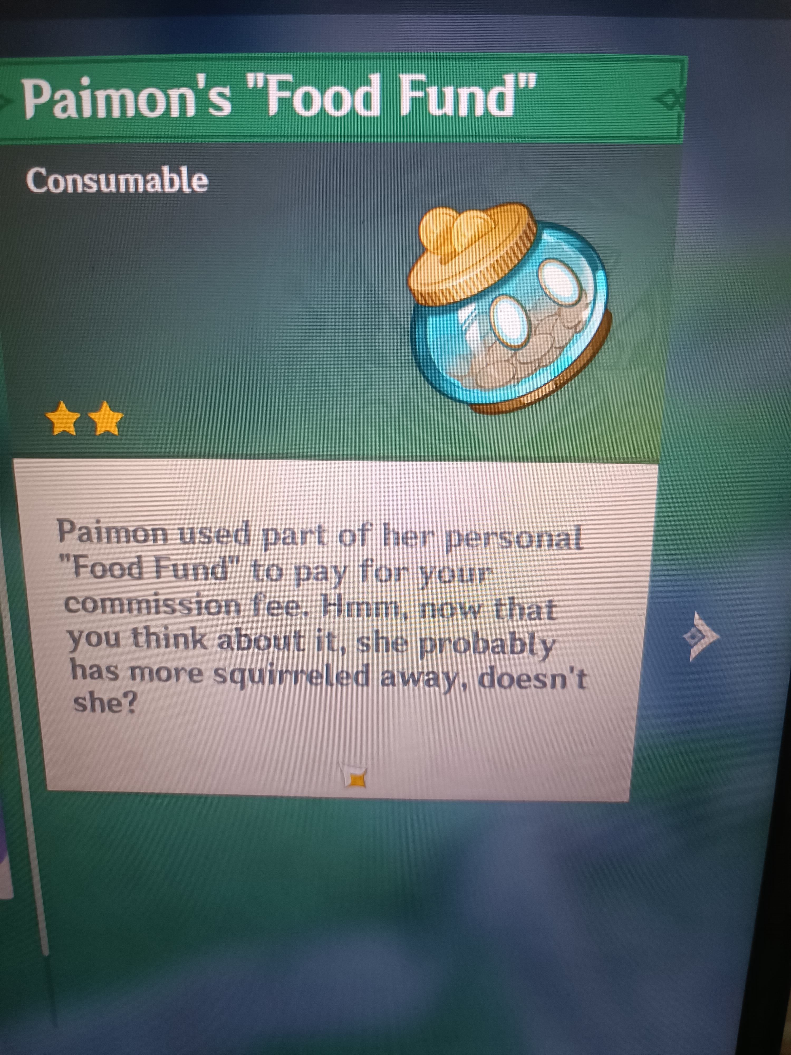 paimon's "food fund" Genshin Impact | HoYoLAB