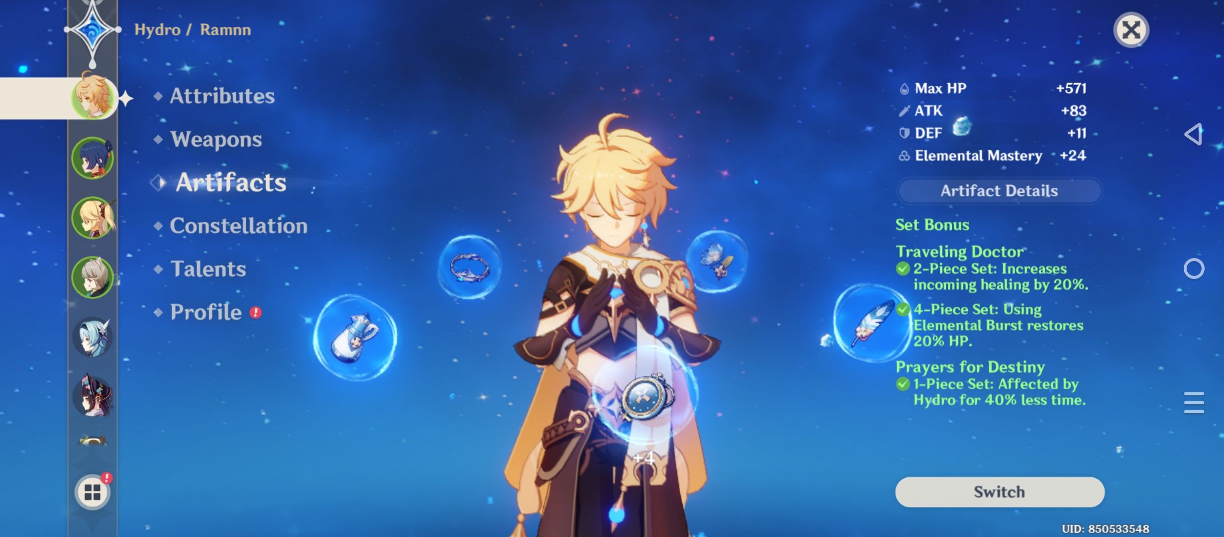 How can i set for Hydro traveller Genshin Impact | HoYoLAB