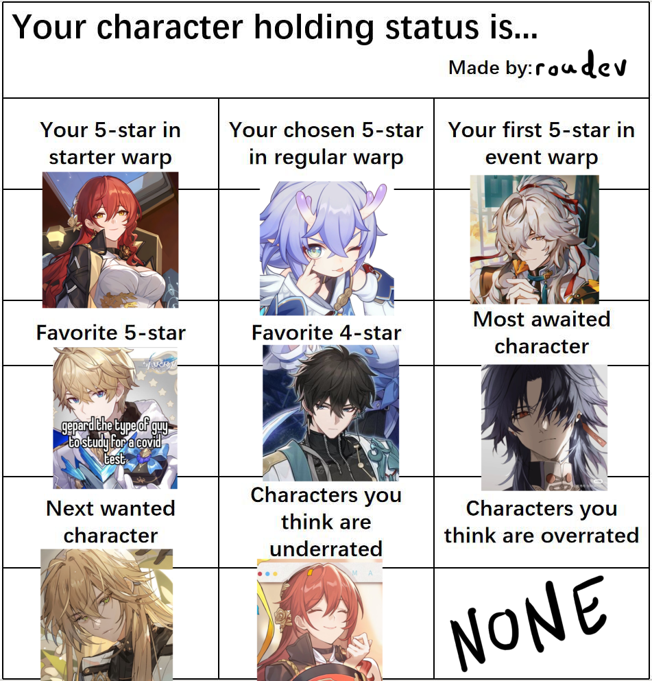 CHARACTER HOLDING STATUS Honkai: Star Rail | HoYoLAB