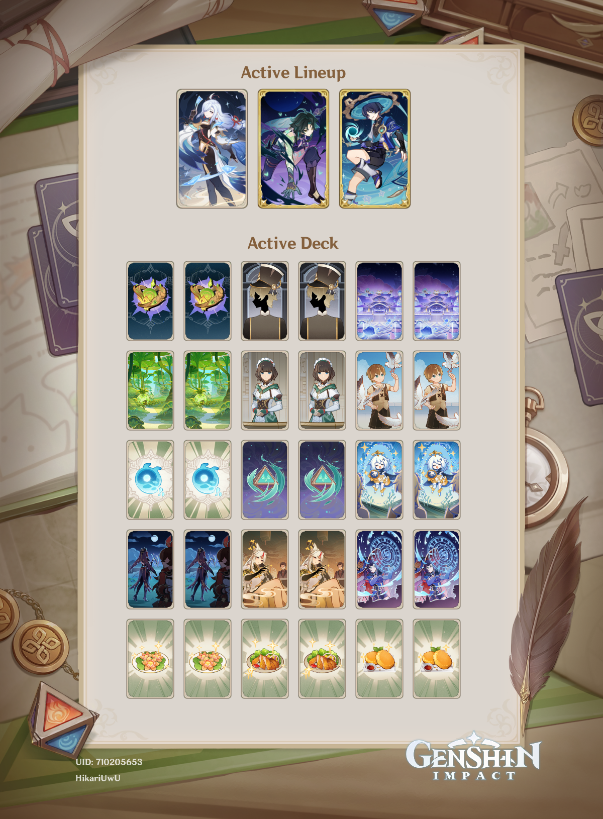 Wanderer deck (TCG) ⚔️ Genshin Impact | HoYoLAB