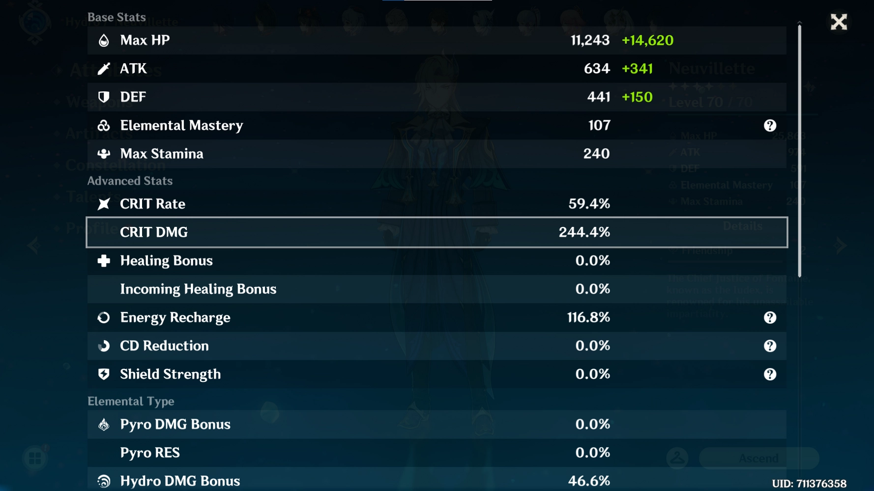 Neuvillette build and damage at lvl 70 Genshin Impact | HoYoLAB