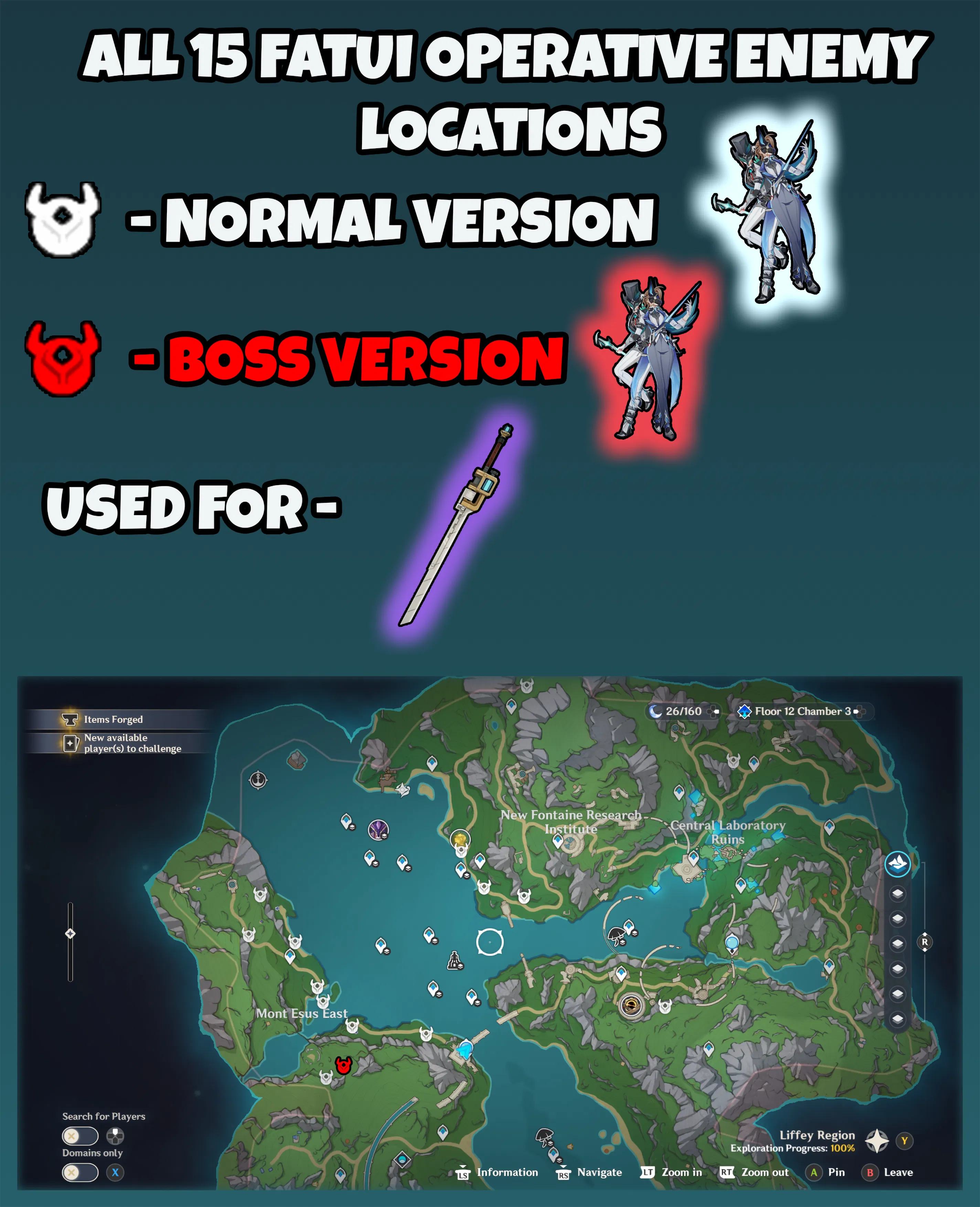 All 15 Fatui Operative Locations as Opposed to the 8 the Teyvat Map ...