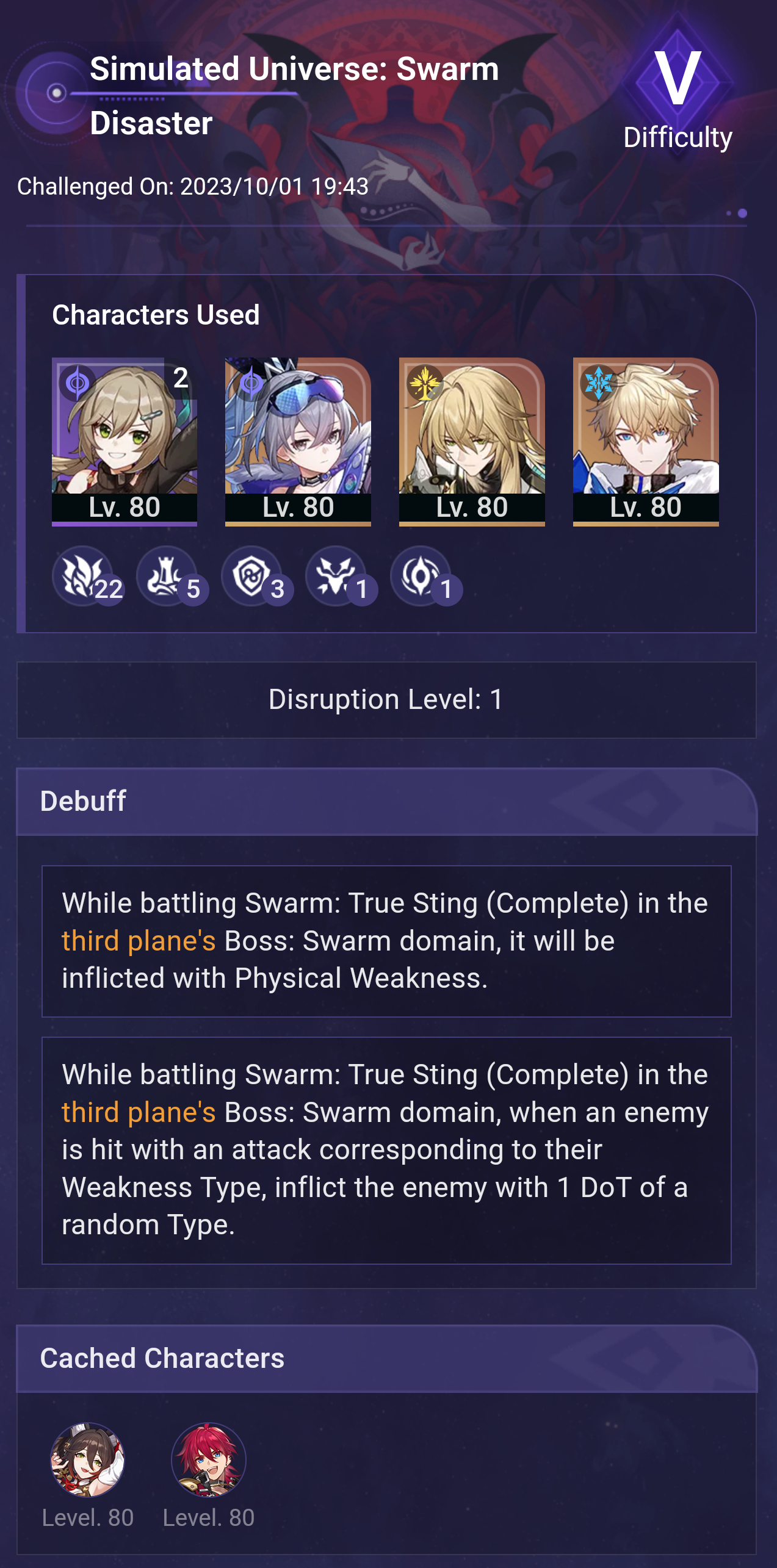 Swarm Disaster Difficult V Clear - Path of Propagation Honkai: Star ...