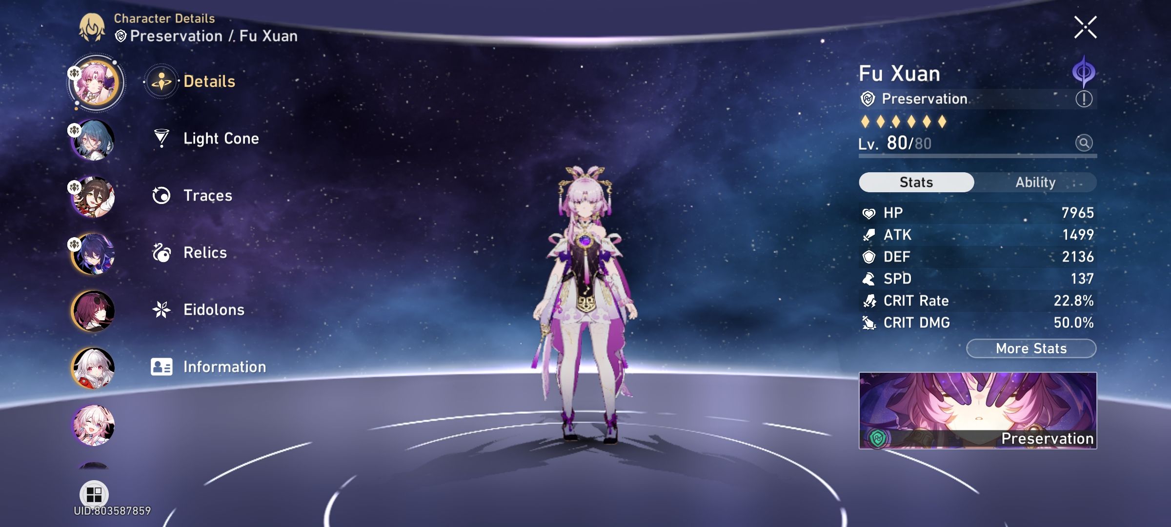 Is this DEF stat too high for Fu Xuan? Honkai: Star Rail | HoYoLAB