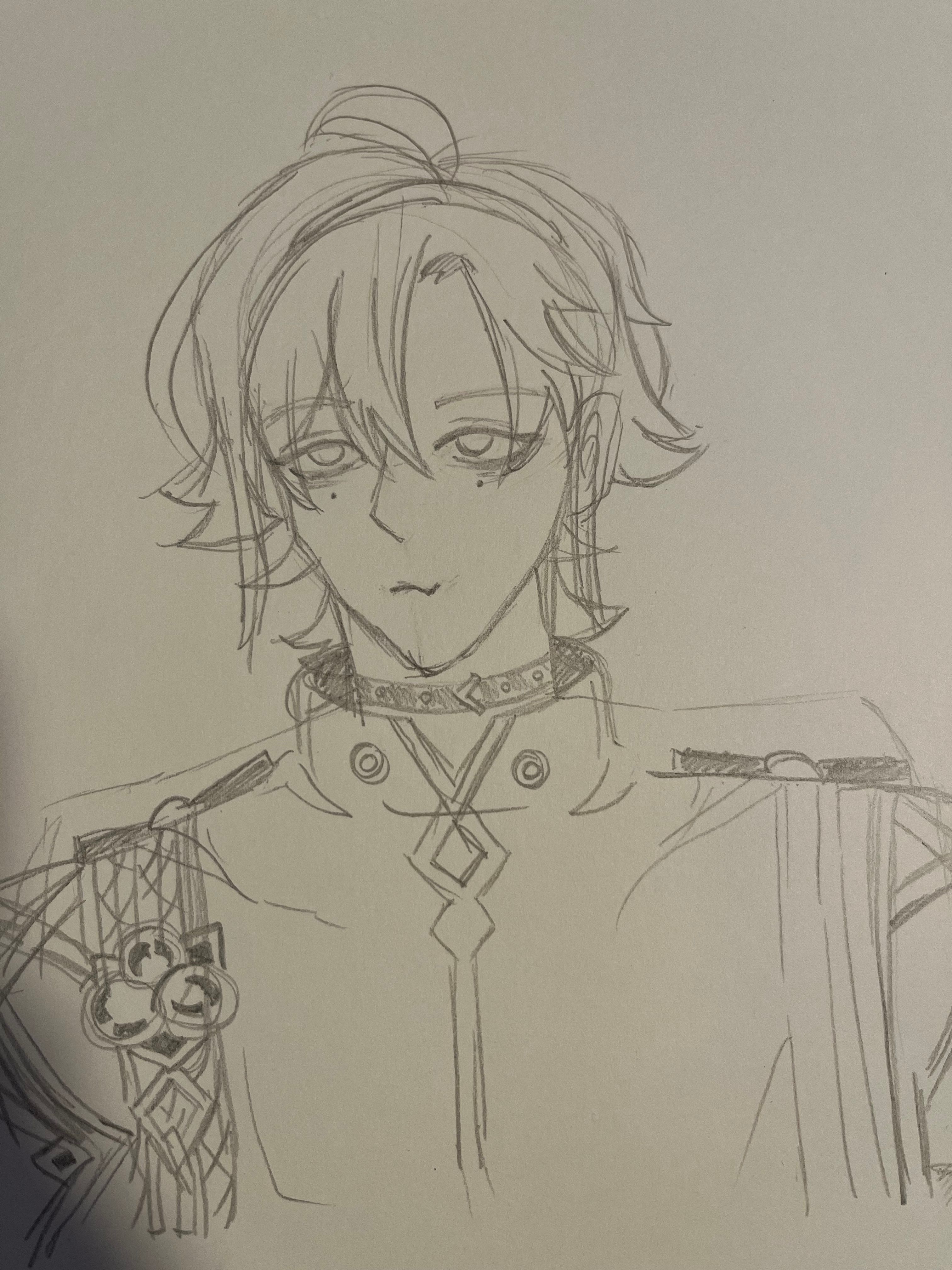 I tried to draw Heizou in my art style Genshin Impact | HoYoLAB