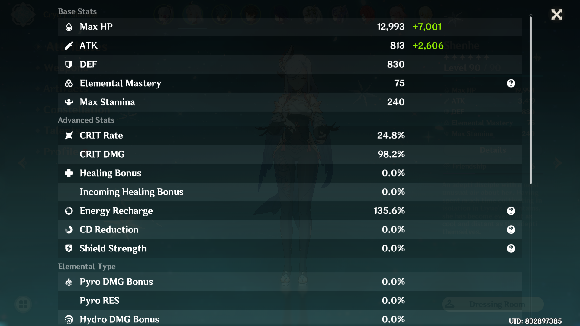 I am build her for cyro buff not quite sure I can stop farming now ...