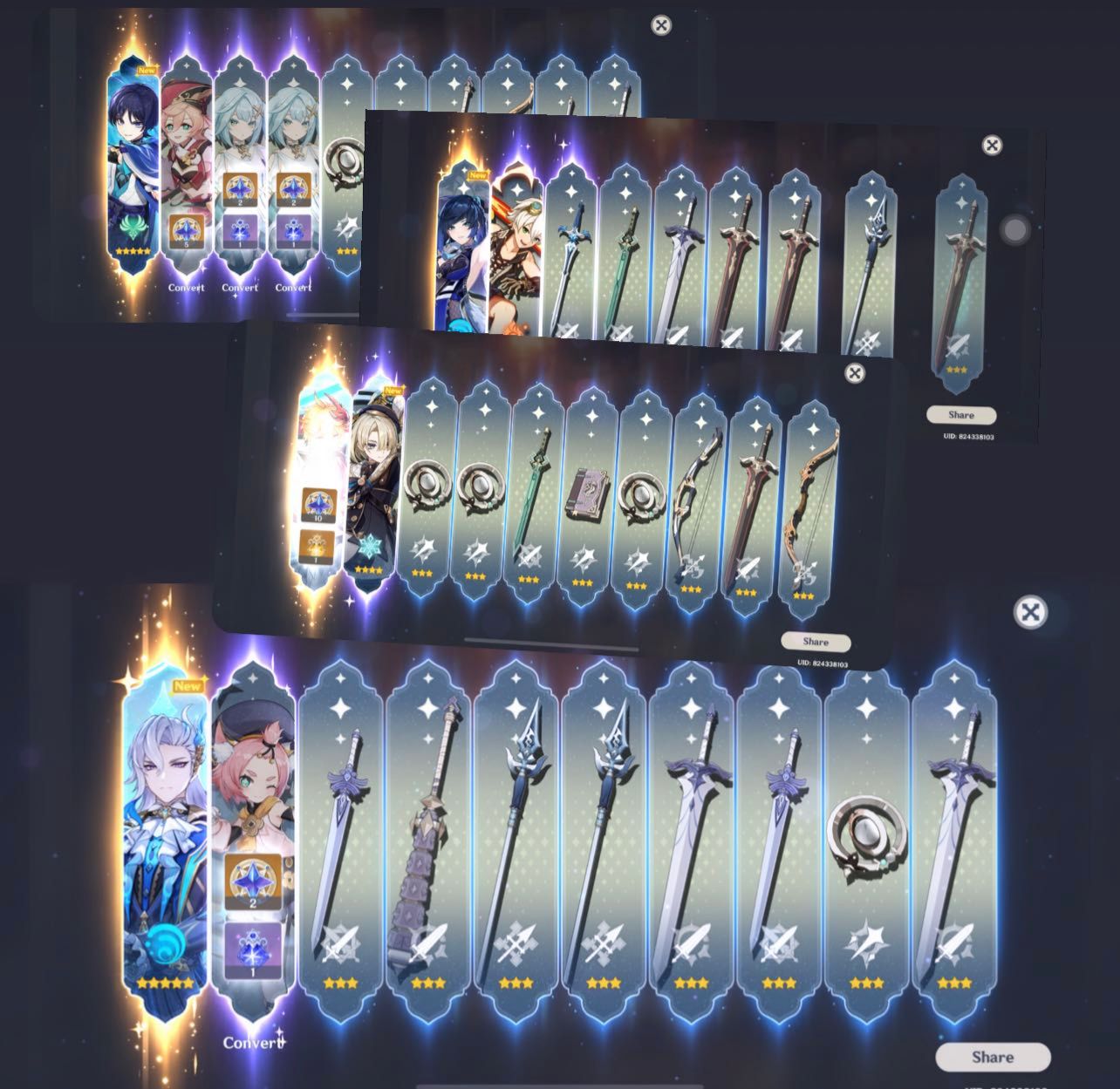 I may not be lucky enough to get cons or w/ signature weapons like ...