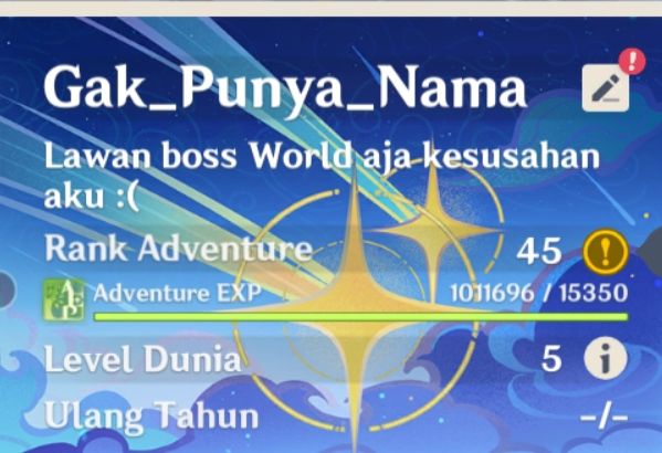 OTW langsung lompat ke 60 NP : Game solo worldku suka-suka aku. sepuh yg suka ngehina nahan AR ...