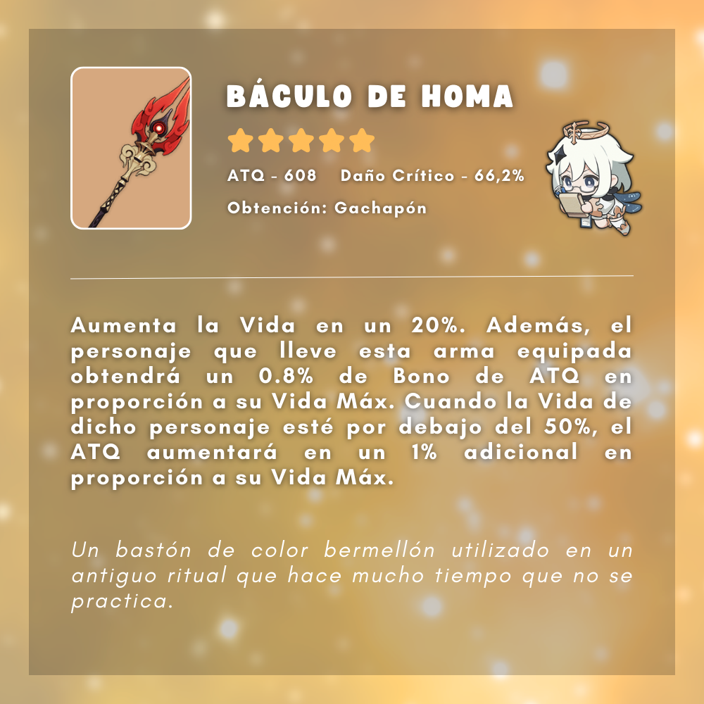[v4.1] ⚔️ Báculo de Homa - Detalles, materiales de ascensión ...