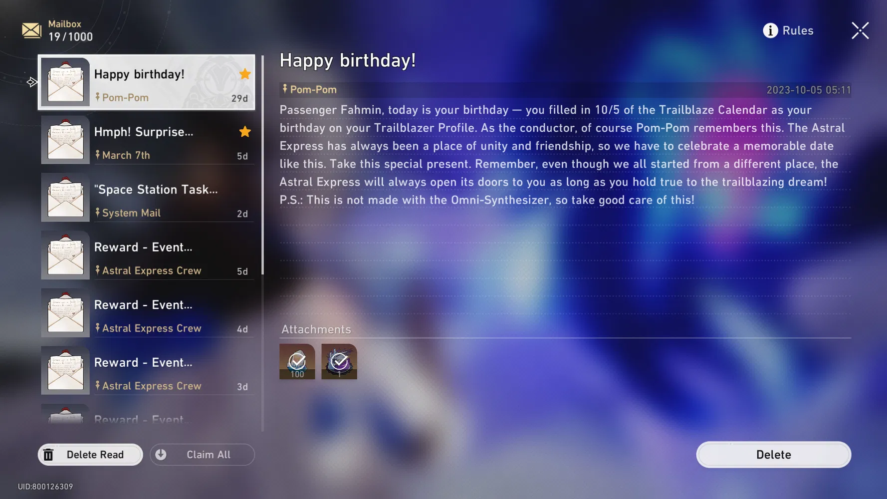 Today's my birthday, in HSR, the rewards are looking more generous than ...