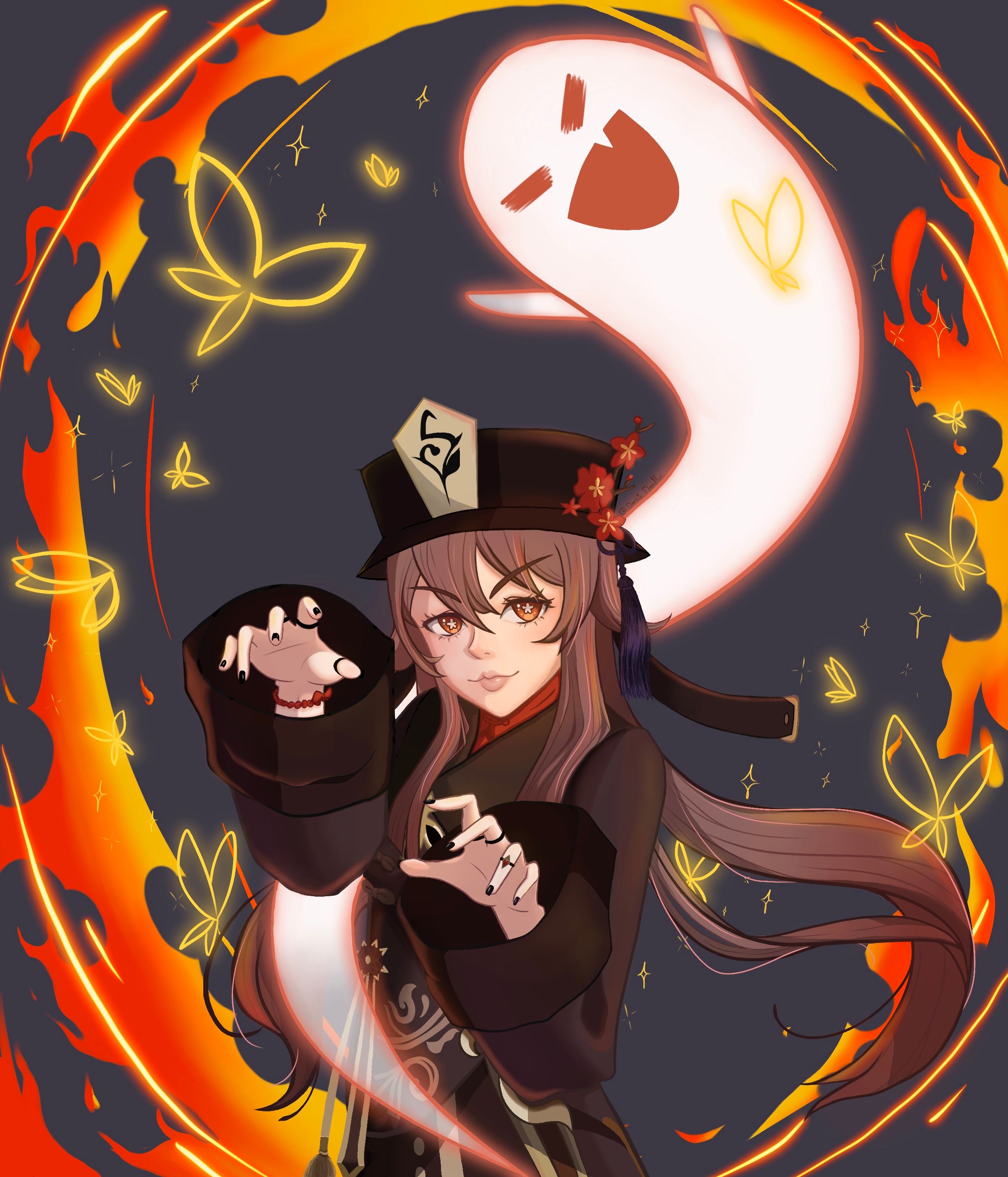 Hu Tao through the flames Genshin Impact | HoYoLAB