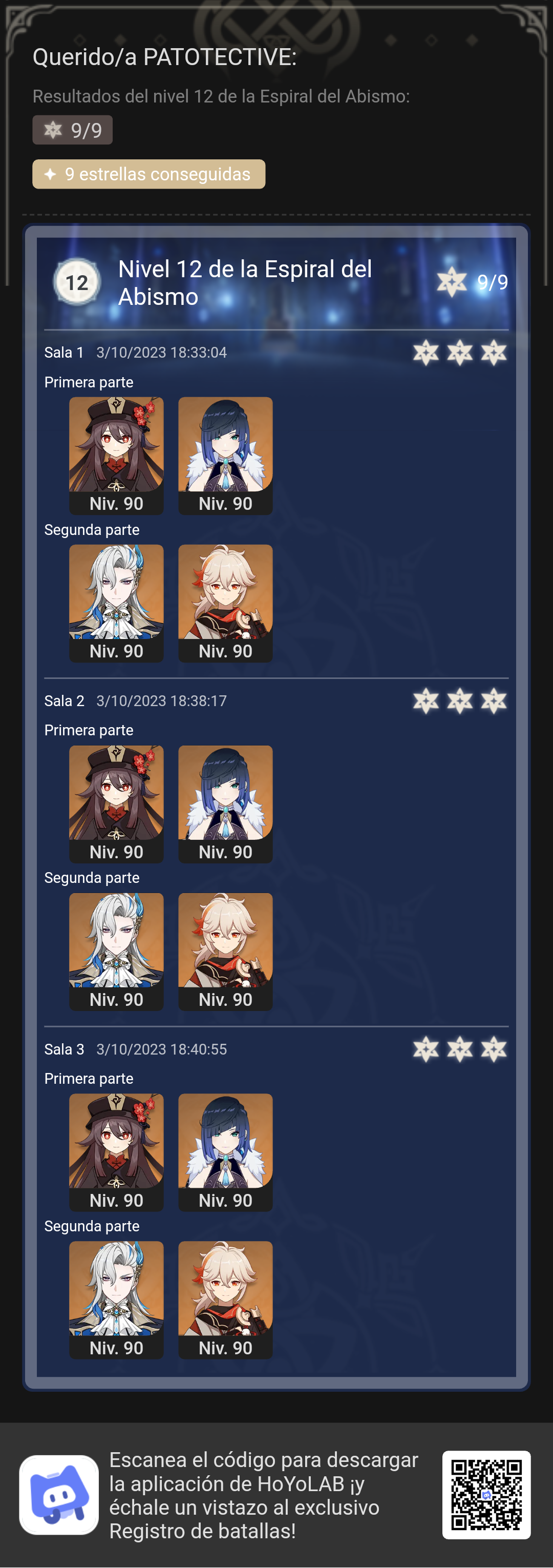 Aquí les dejo con que equipo me pasé el abismo de esta 4.1 Genshin ...
