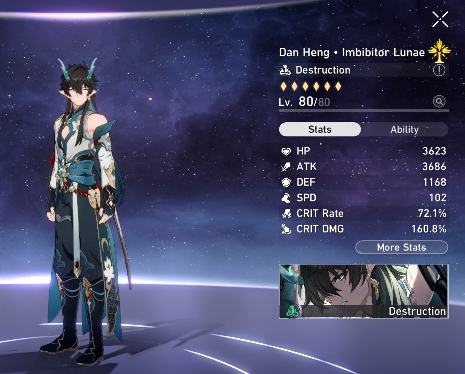 Balanced Crit rate, dmg, and Atk. Should be okay Honkai: Star Rail ...