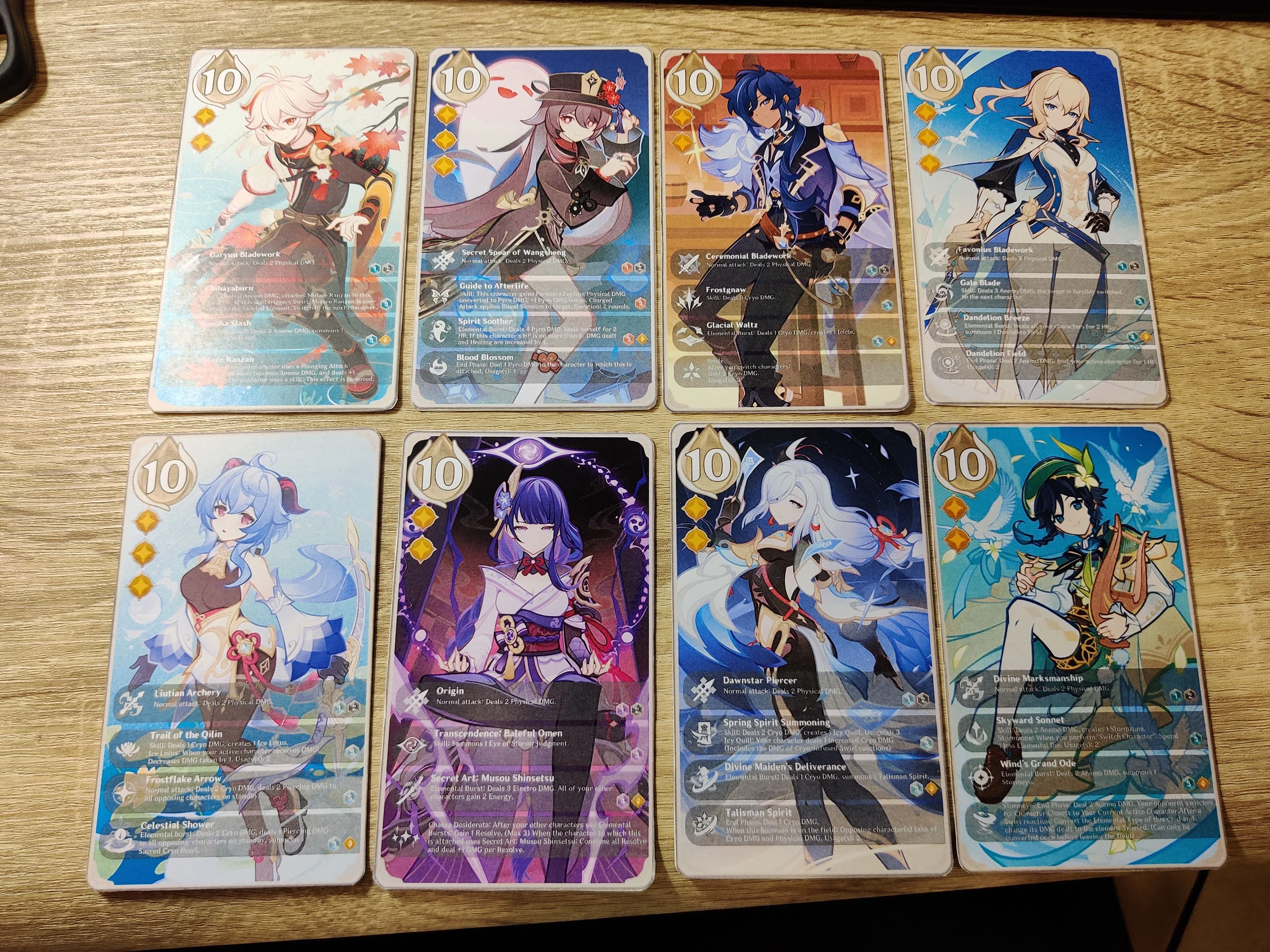 Some of the IRL Genius Invocation cards I made Genshin Impact | HoYoLAB