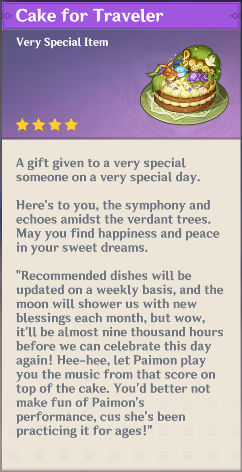 2023 Cake for Traveler Genshin Impact | HoYoLAB