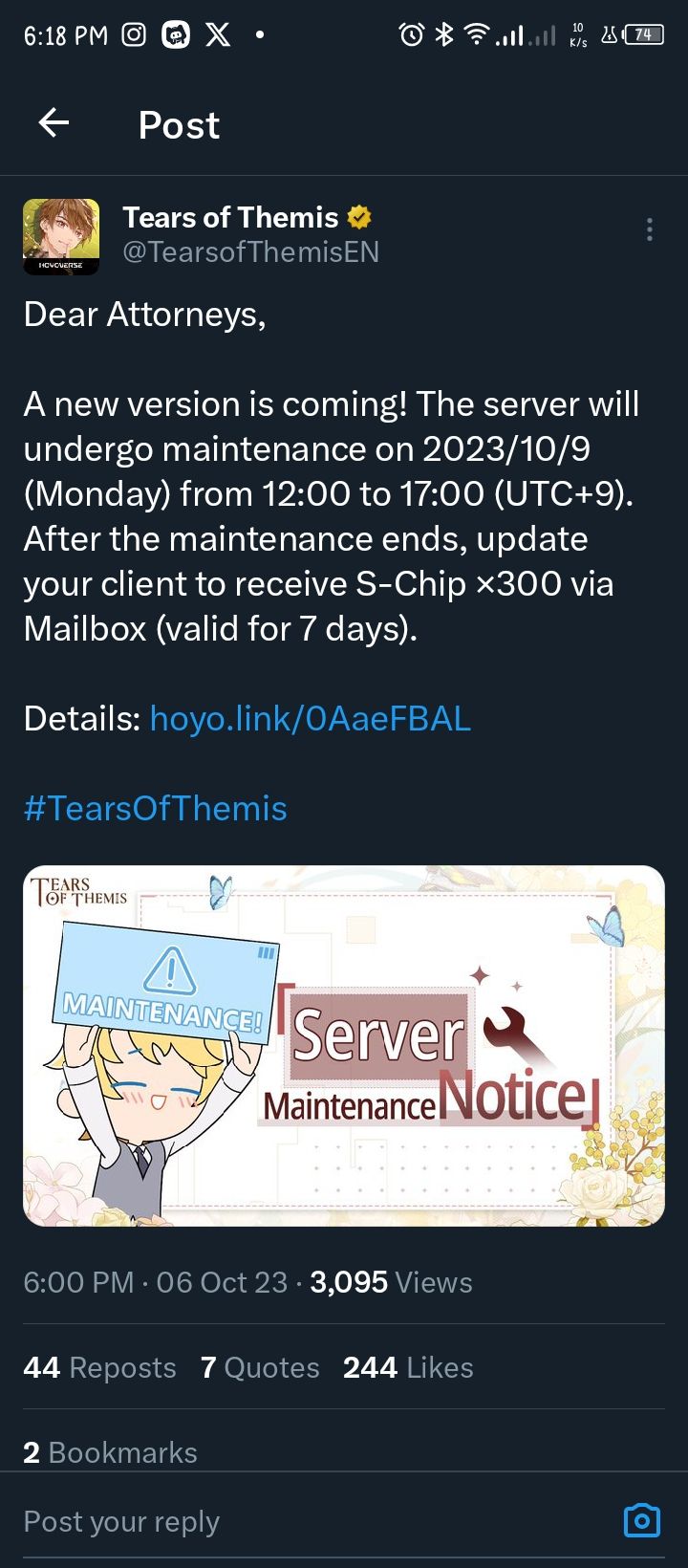 FREE 300 S-CHIPS!!! Tears of Themis | HoYoLAB