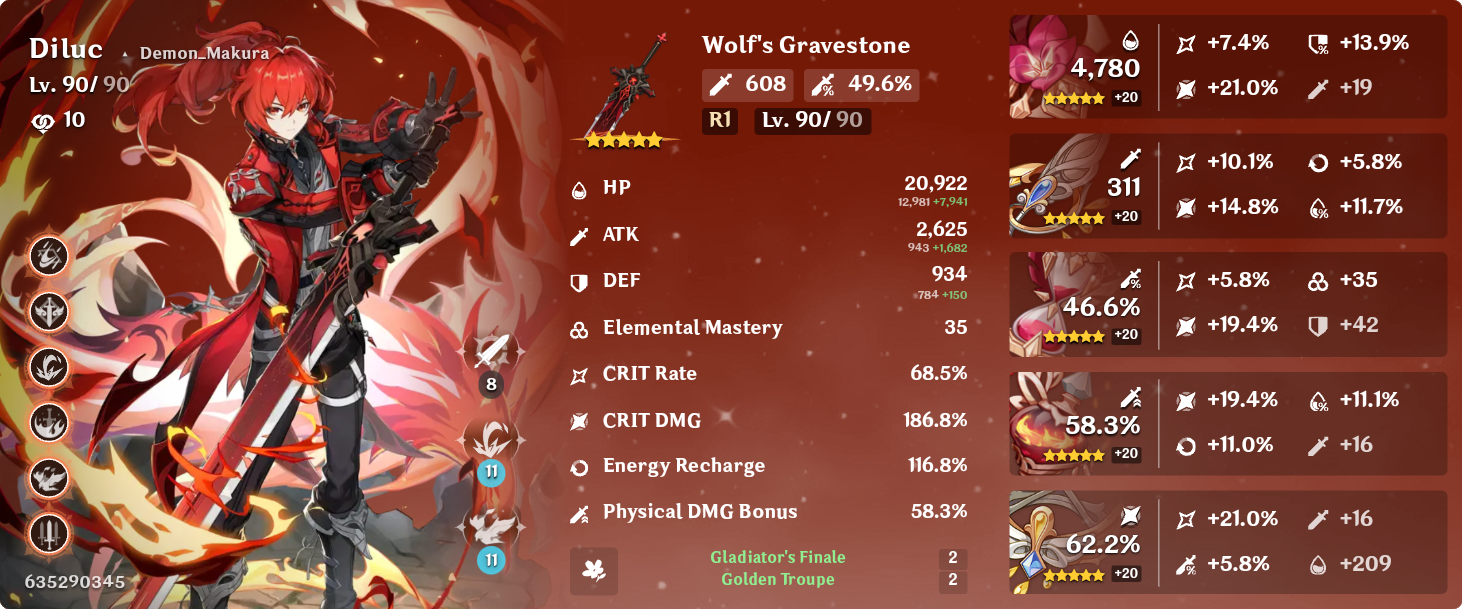 My Strange but Working Diluc Build Genshin Impact | HoYoLAB
