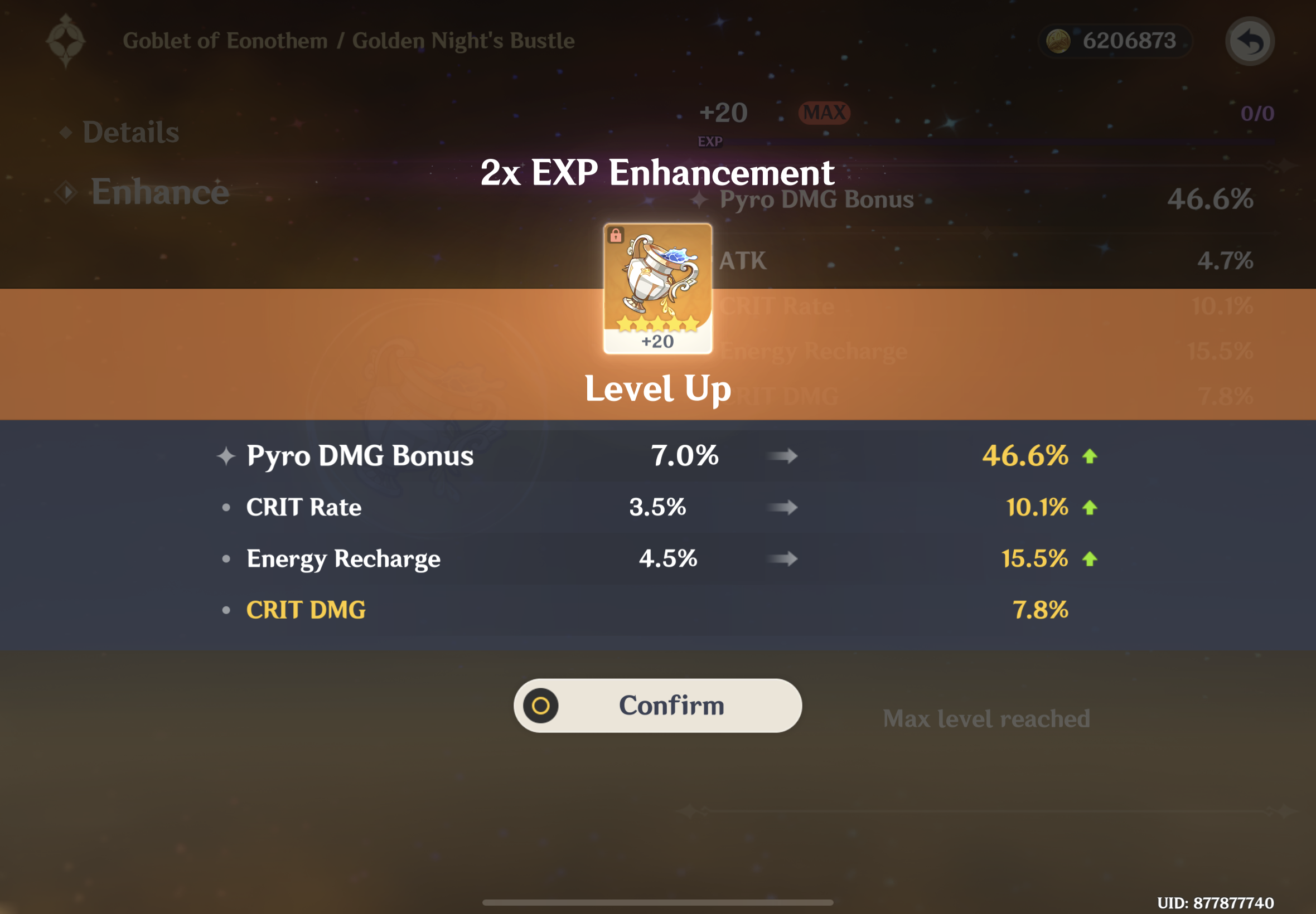 Finally a decent pyro goblet after almost 9 month of playing 😺 Genshin ...