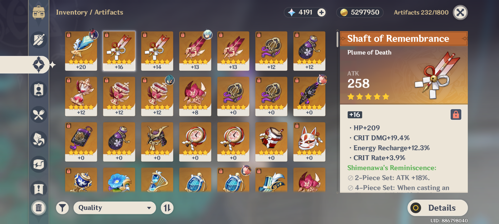 Some of my first 5* artifact's from domain Genshin Impact | HoYoLAB