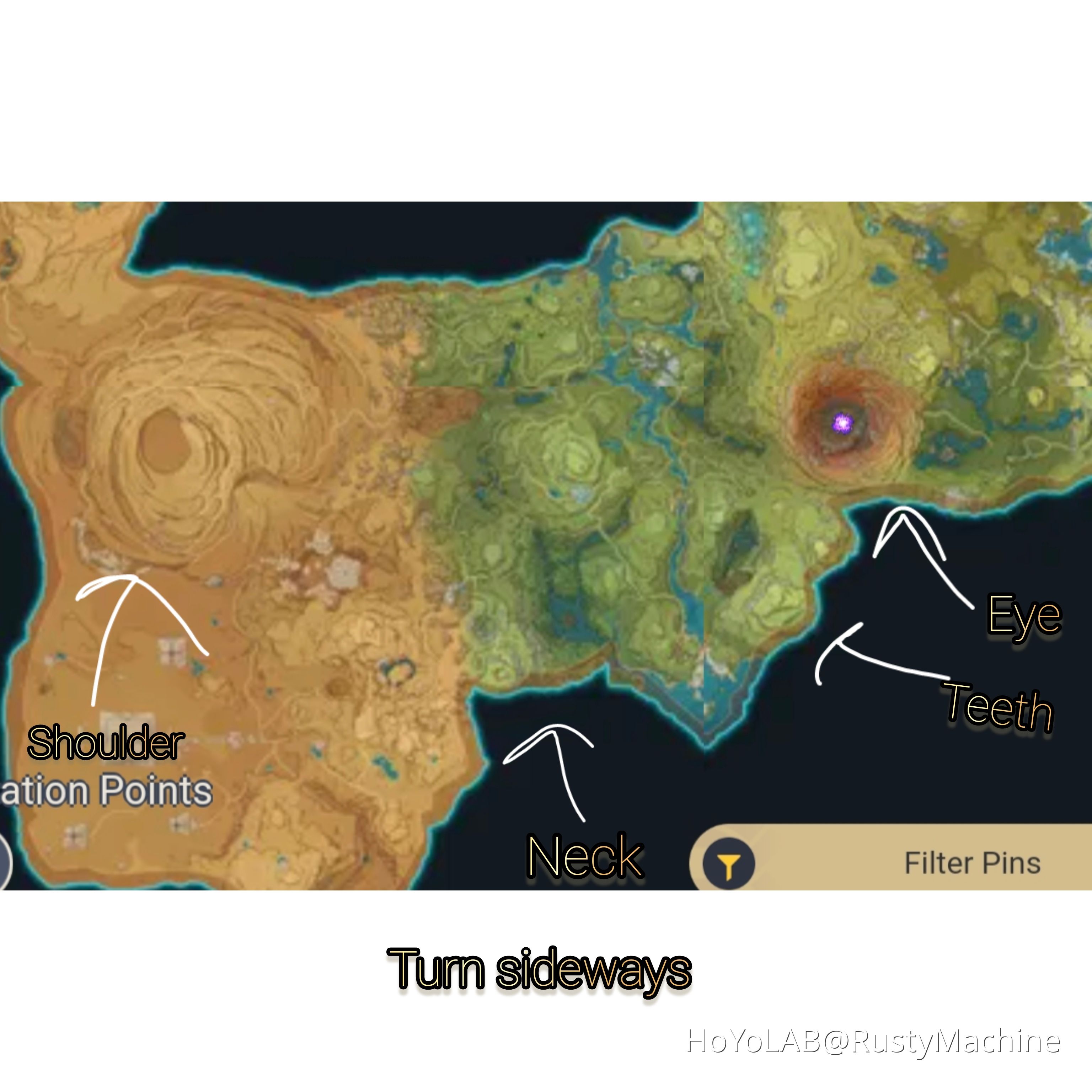 Is it me, or genshin map looks like a skeleton guy? Genshin Impact ...