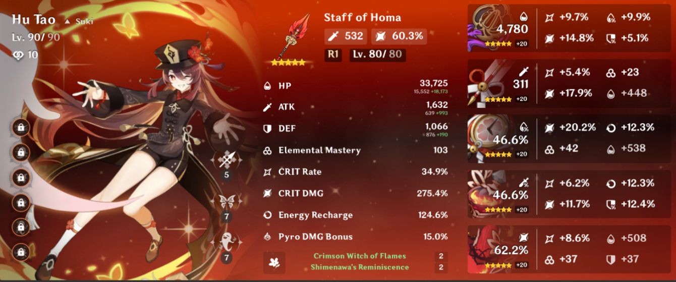 My hu tao build so far (not completely finished!) Genshin Impact | HoYoLAB