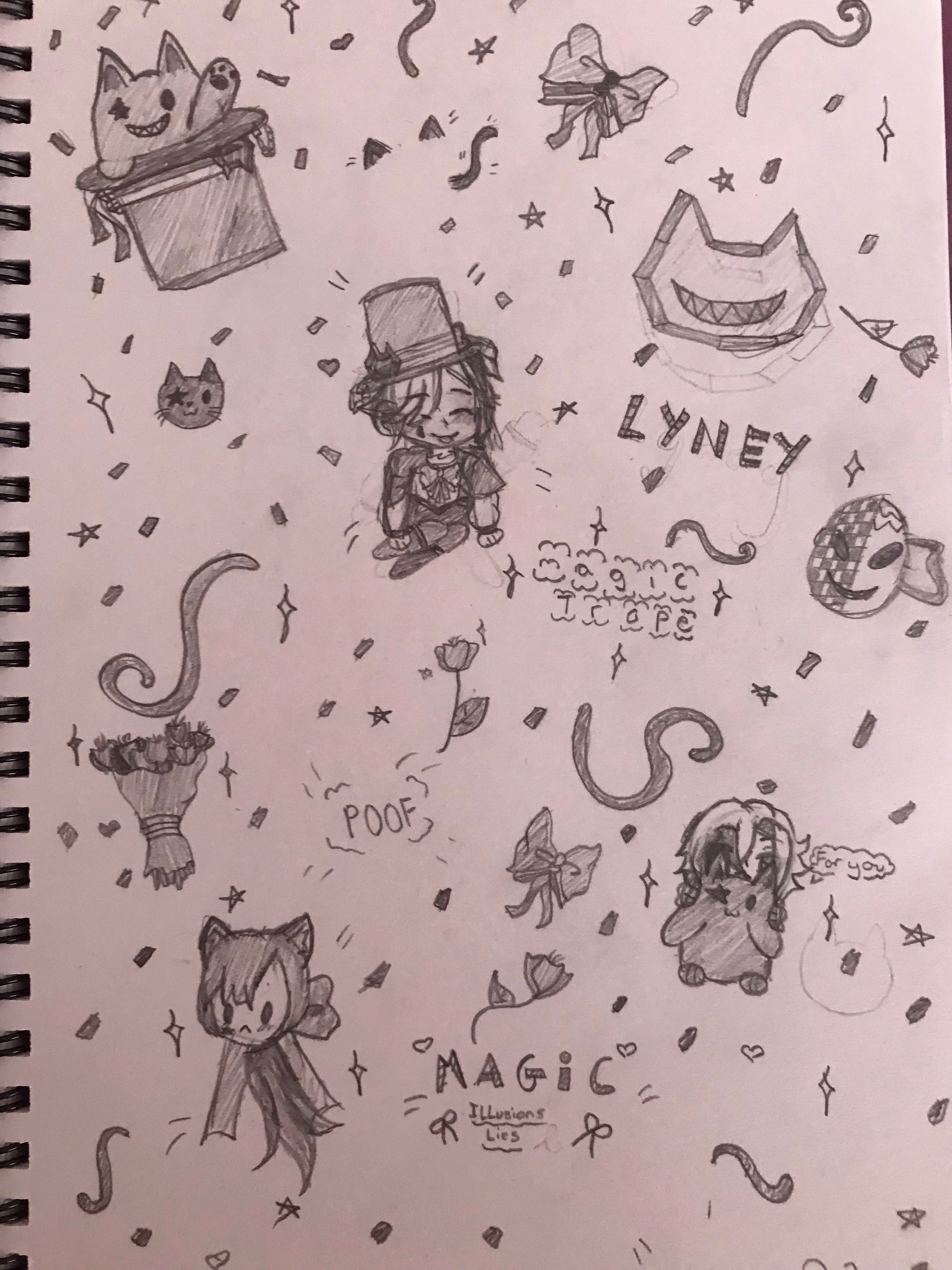 Lyney inspired doodles Genshin Impact | HoYoLAB