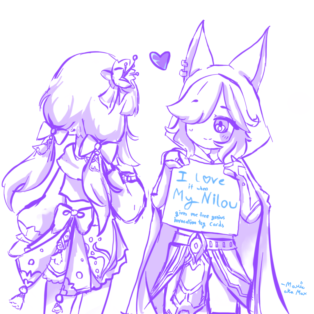 Cylou cuz why not (yes I made nilou’s hair short because I. Didn’t want ...