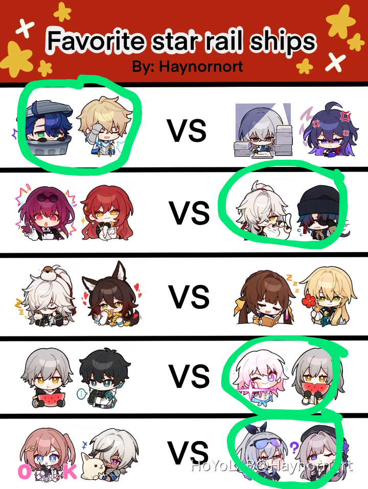 I dislike both of the ships In the middle one so no 😭 Honkai: Star Rail ...