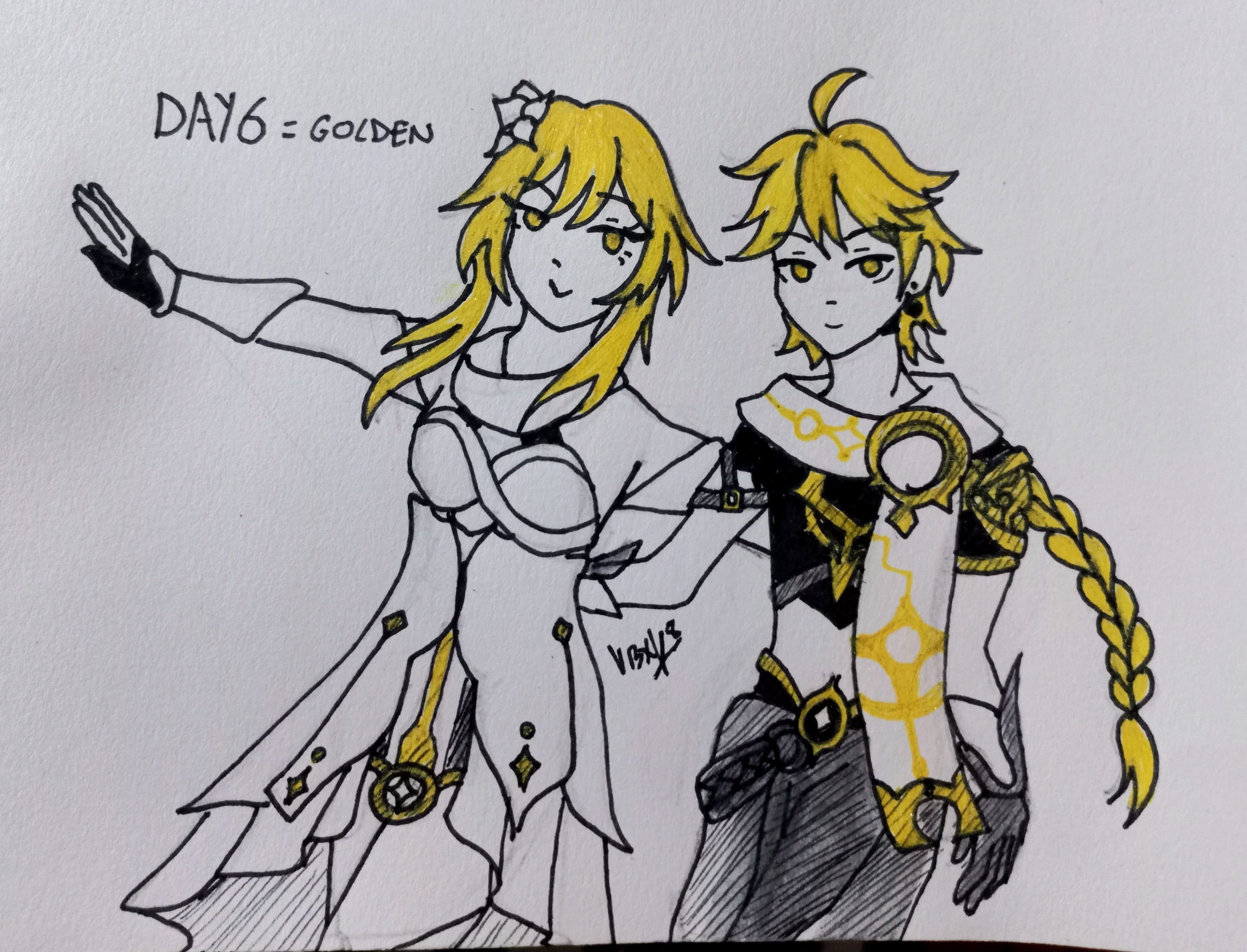 Genshin Inktober Day 6: Golden Genshin Impact | HoYoLAB