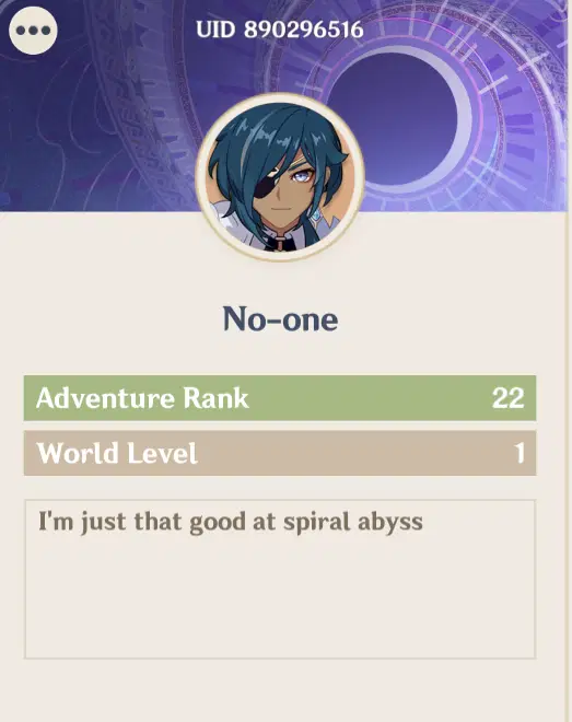 My friend got the Spiral abyss name card at ar 22 Genshin Impact | HoYoLAB