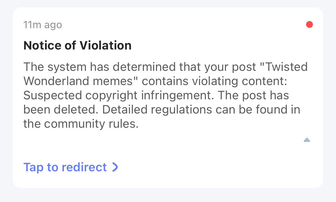 My first ever notice of violation 😭😭😭😭😭 | HoYoLAB
