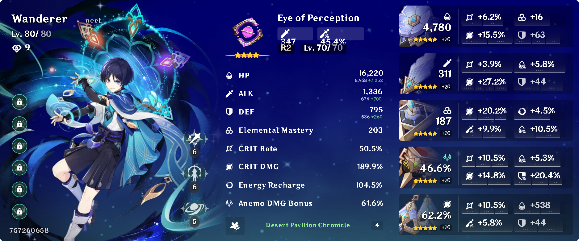 Rate my wanderer build Genshin Impact | HoYoLAB