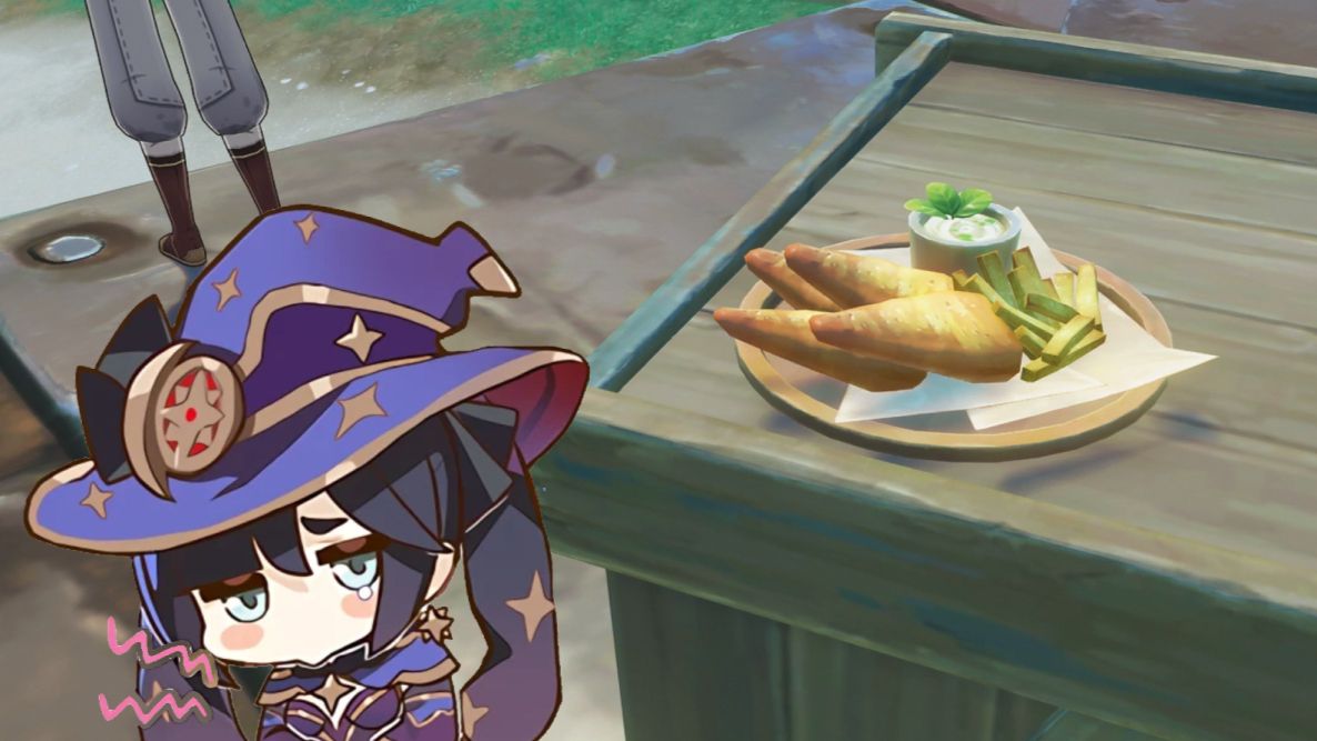 Fontaine fish & chips with mint yogurt!!! 🤤 Genshin Impact | HoYoLAB