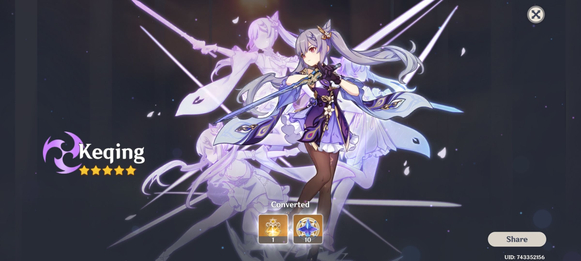 c1 keqing standard pull I don't know iam sad or happy Genshin Impact ...