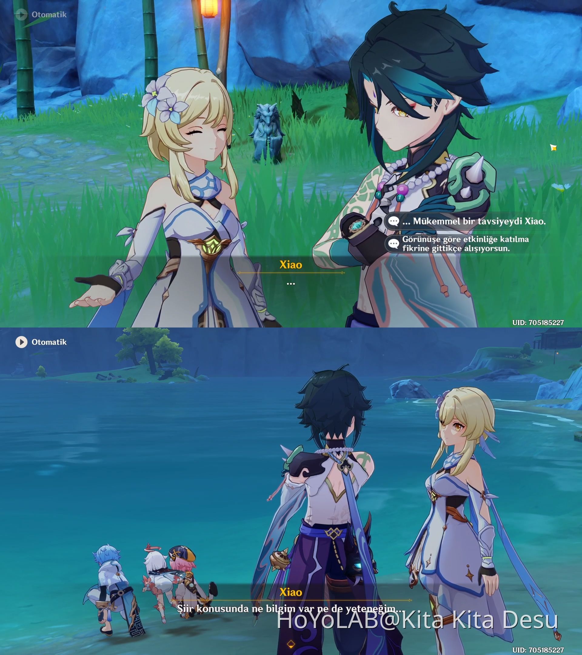 Benim gibi Xiao x Lumine shipleyenler için yapılmış bir aşk şiiri gibi ...