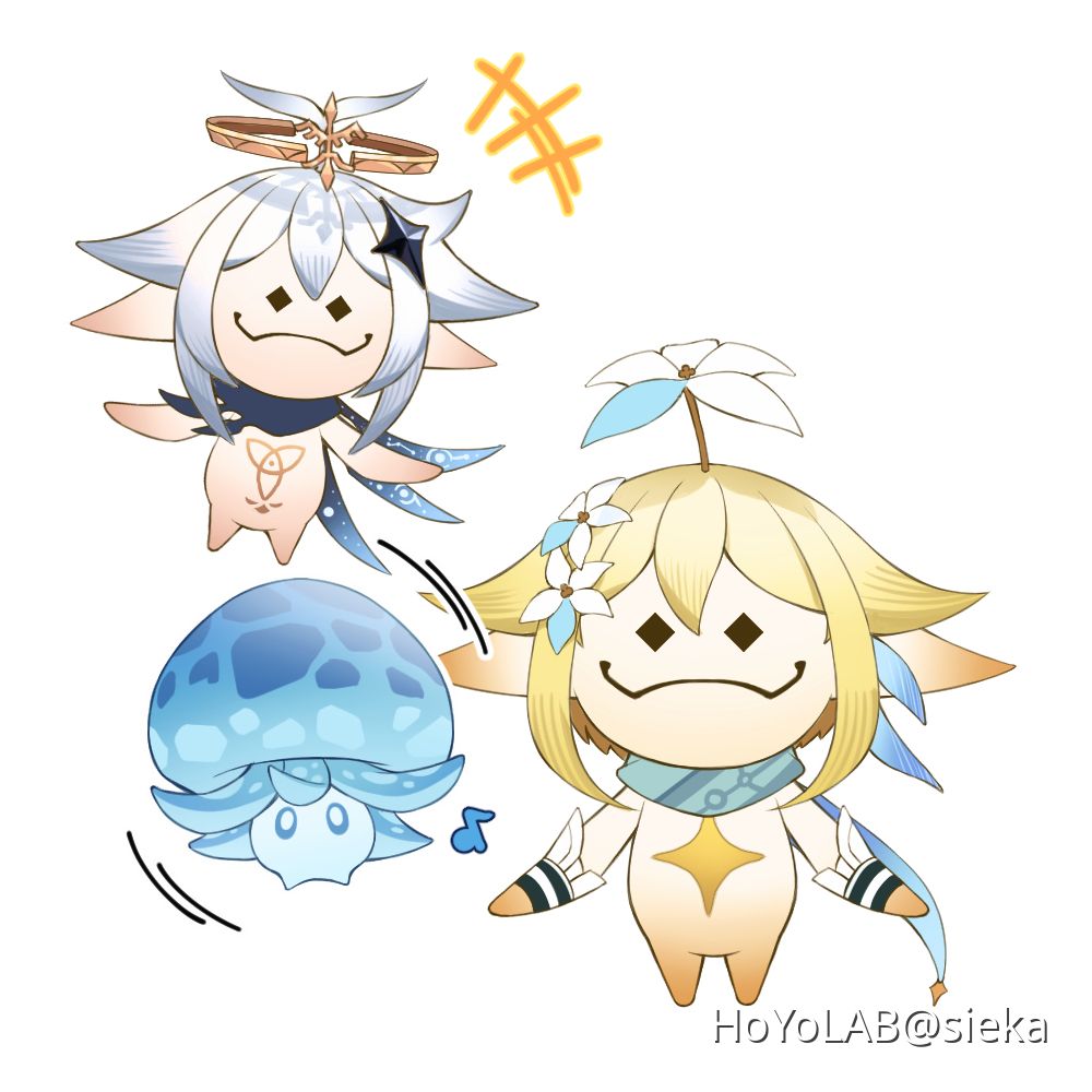 Aranara, but it's Paimon and Traveler Genshin Impact | HoYoLAB