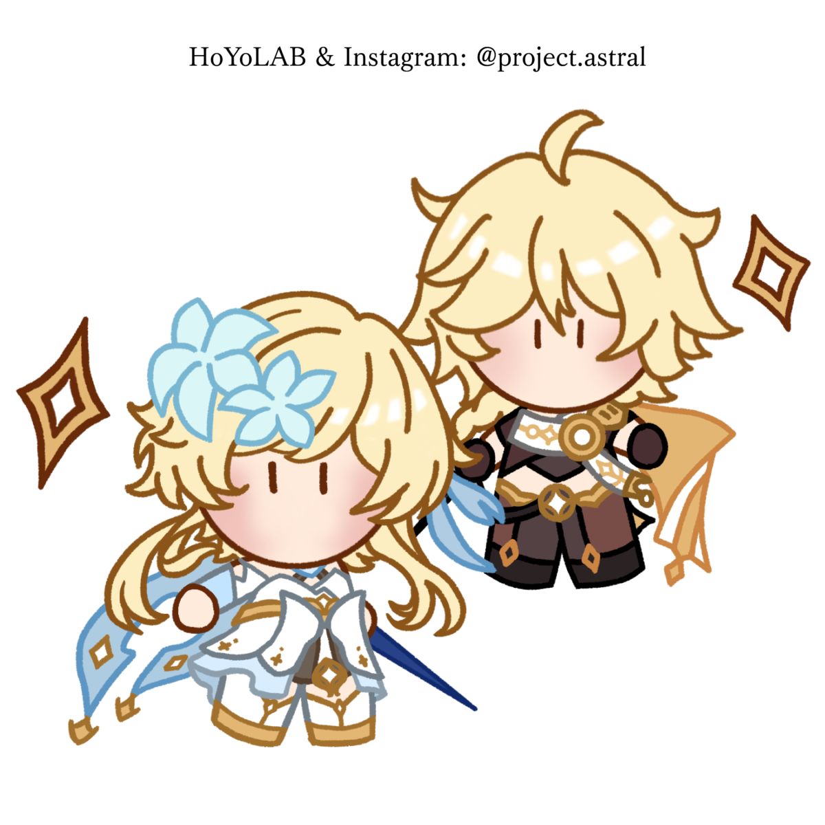 Lumine and Aether Chibi!! Genshin Impact | HoYoLAB