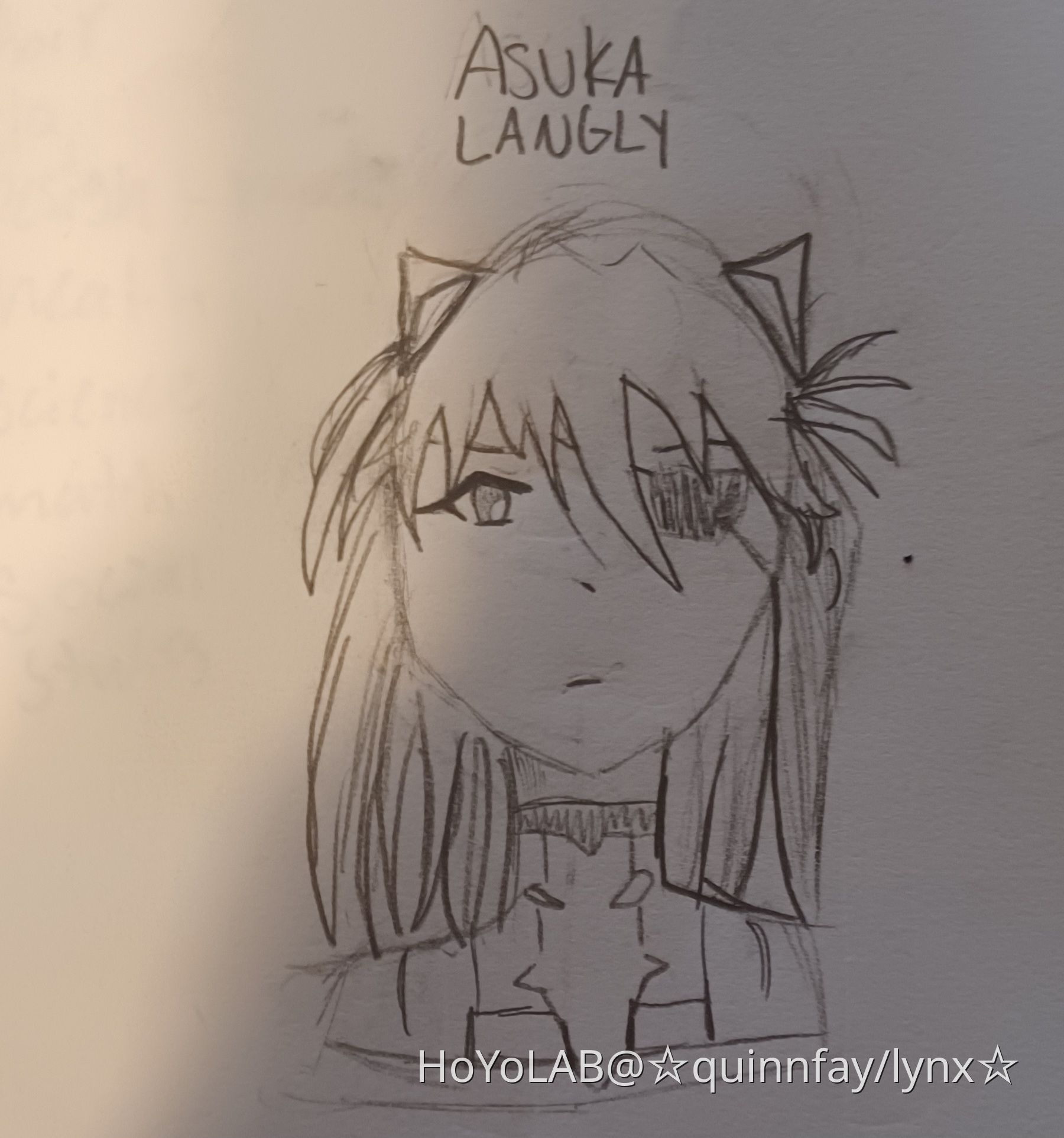 uncolored asuka drawing | HoYoLAB