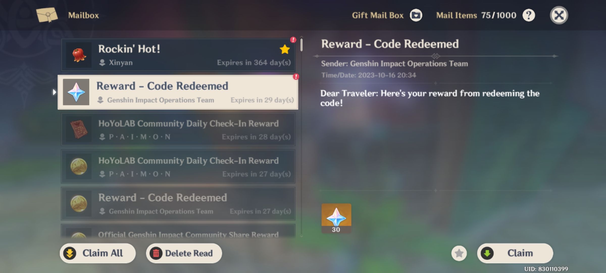 New Redemption Code Genshin Impact | HoYoLAB