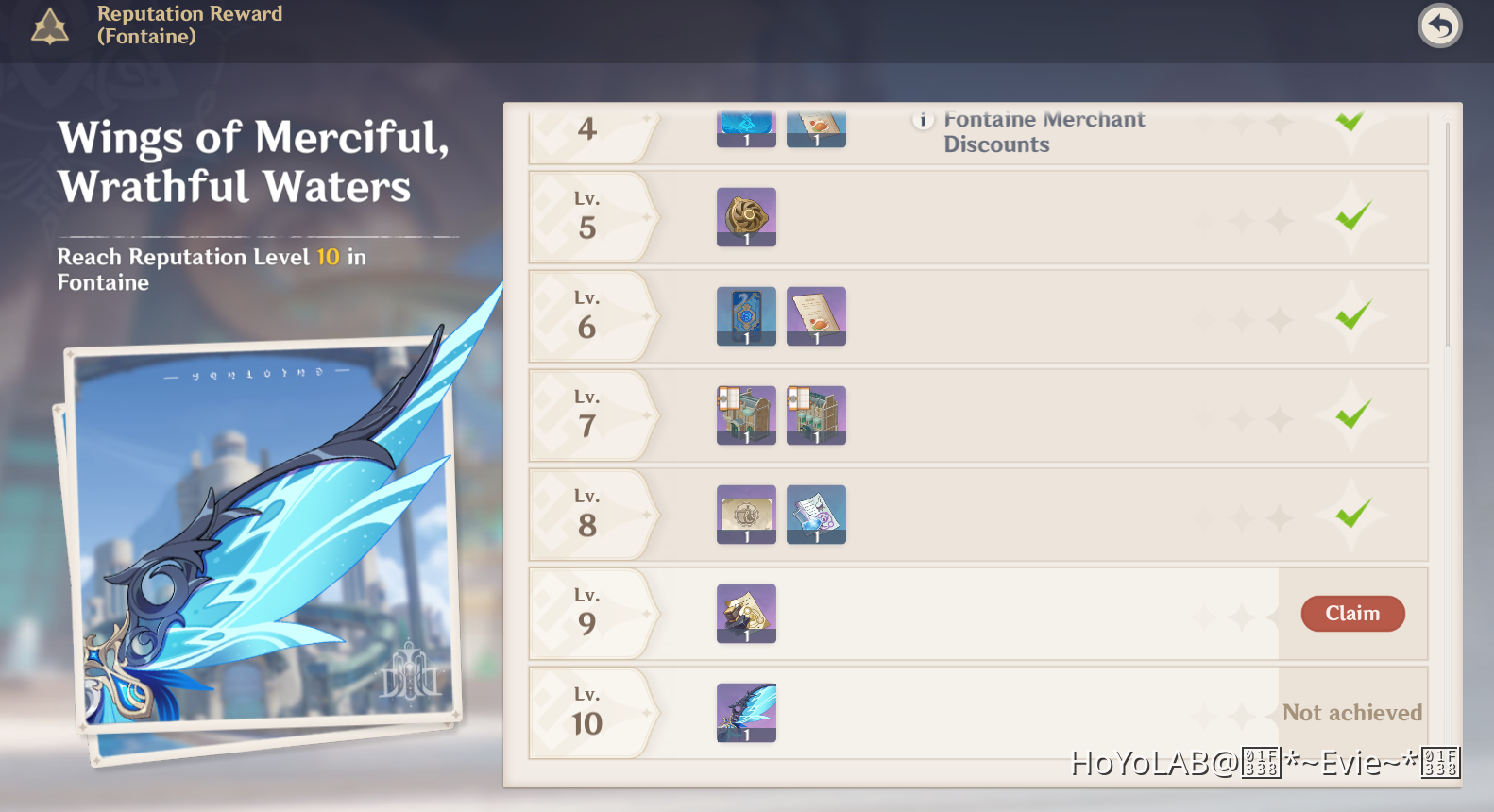 Reputation 9 in Fontaine Genshin Impact | HoYoLAB