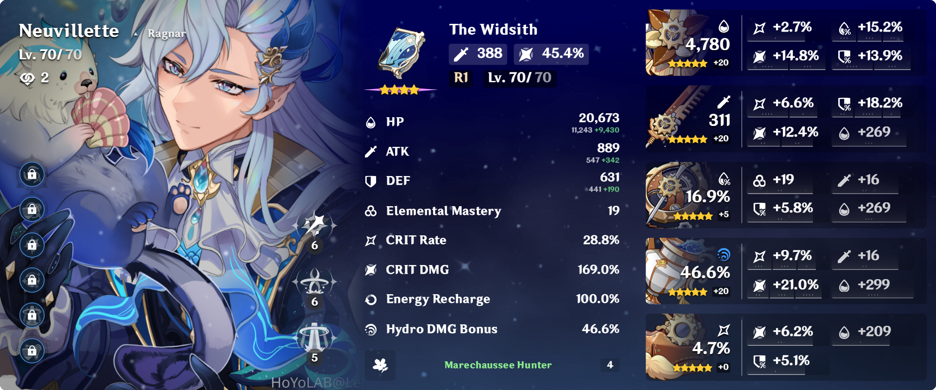 My Neuvillette 3-day vs 16-day build progression Genshin Impact | HoYoLAB