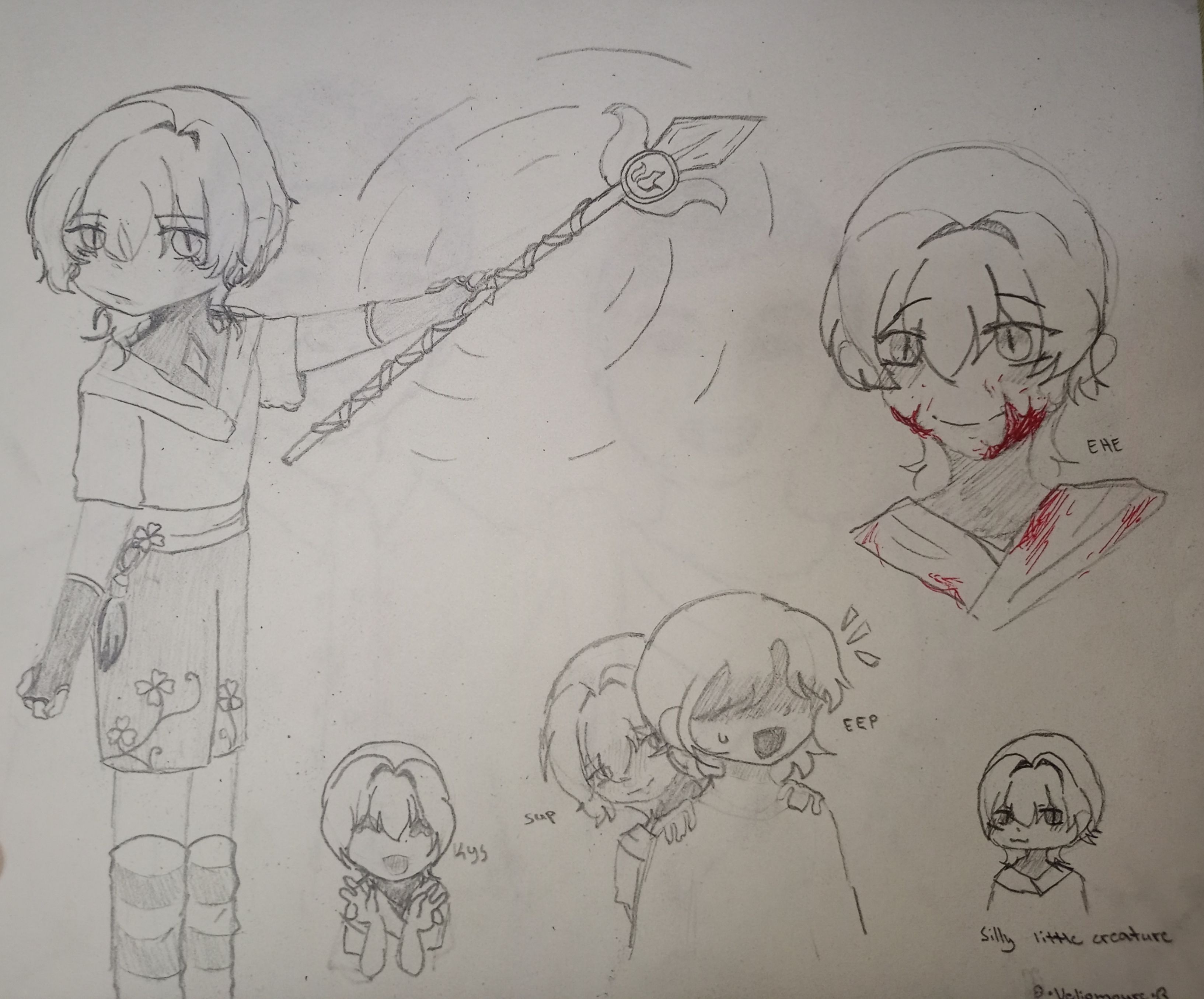 silly little creature drawing in school | HoYoLAB