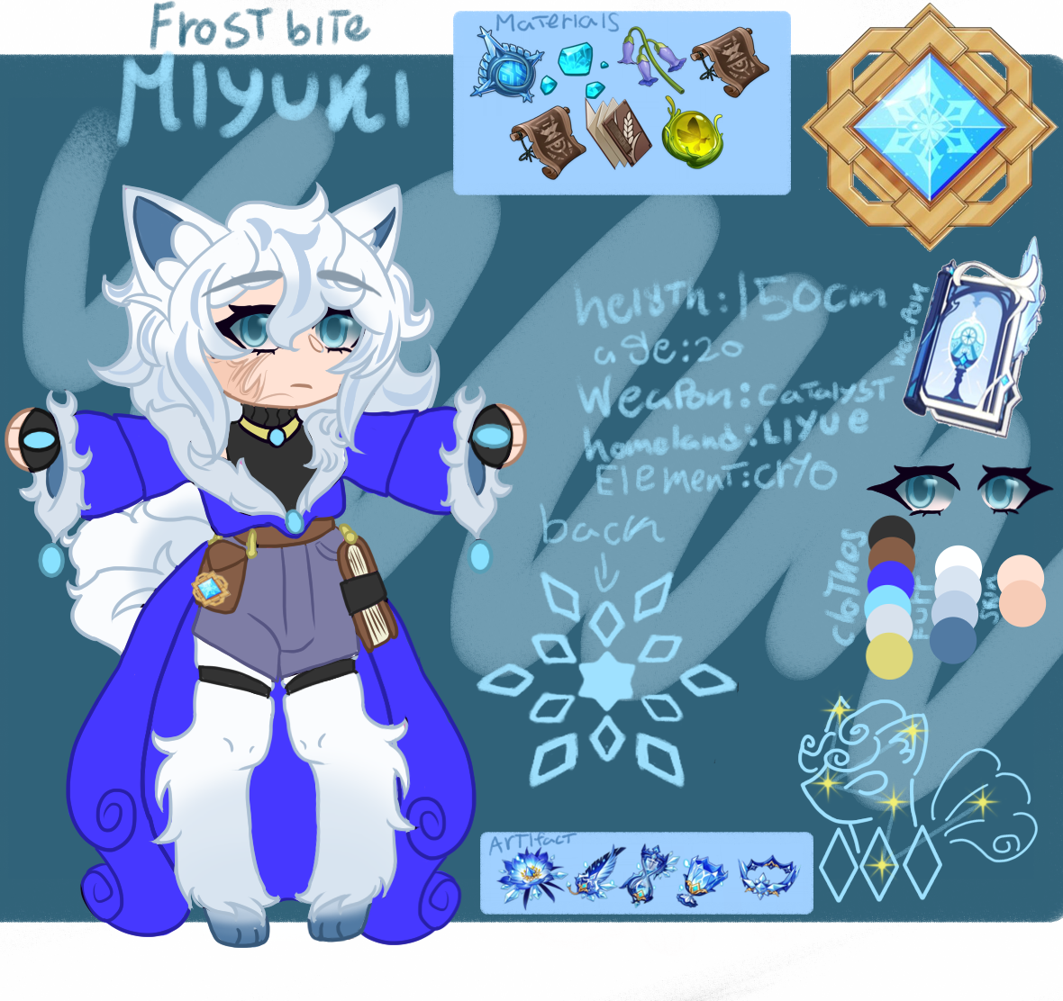 new oc meet miyuki a cryo kitsune Genshin Impact | HoYoLAB