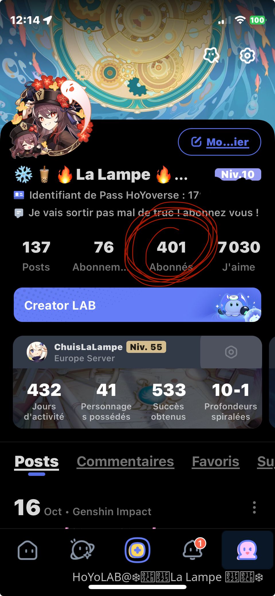 Merci beaucoup enfin 400 abonnez !! | HoYoLAB