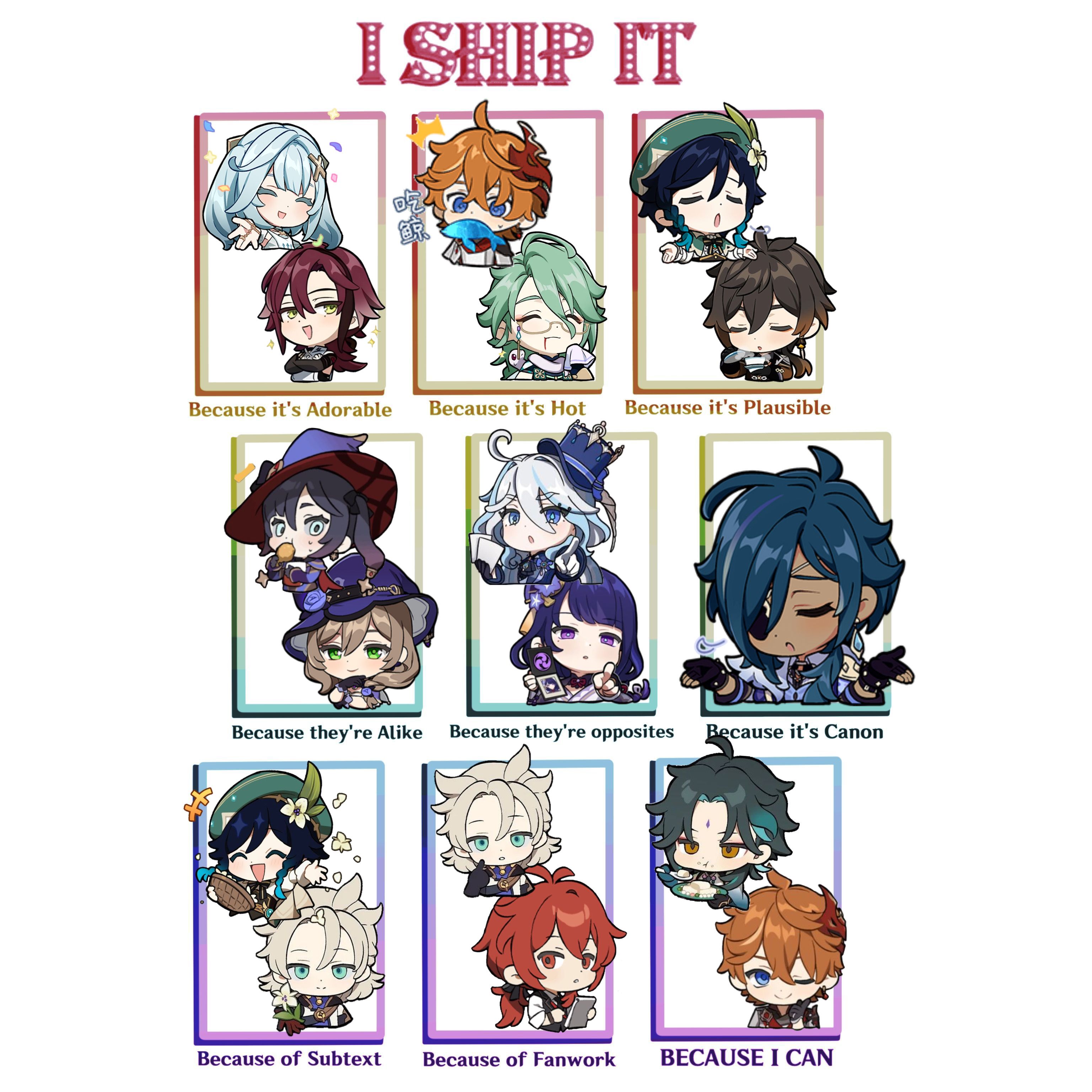 ship chart thingy🤷‍♂️🤷‍♂️ Genshin Impact | HoYoLAB