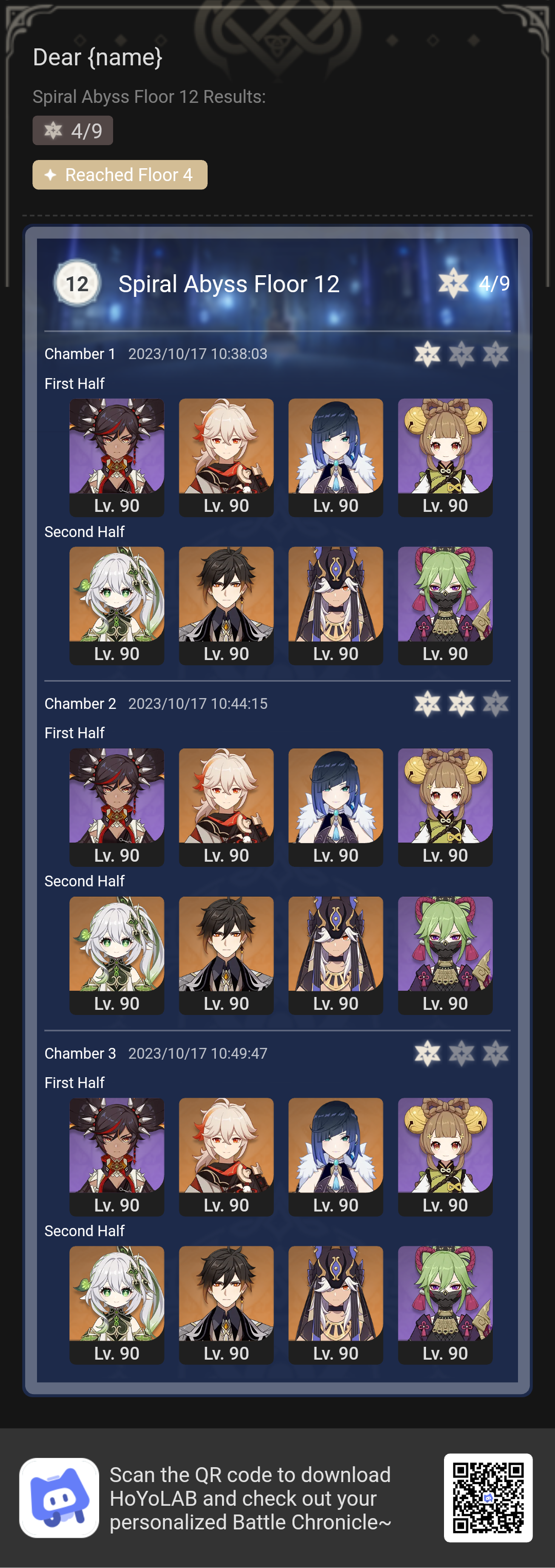 Just clear abyss floor12 for first time 17Oct2023 Genshin Impact | HoYoLAB